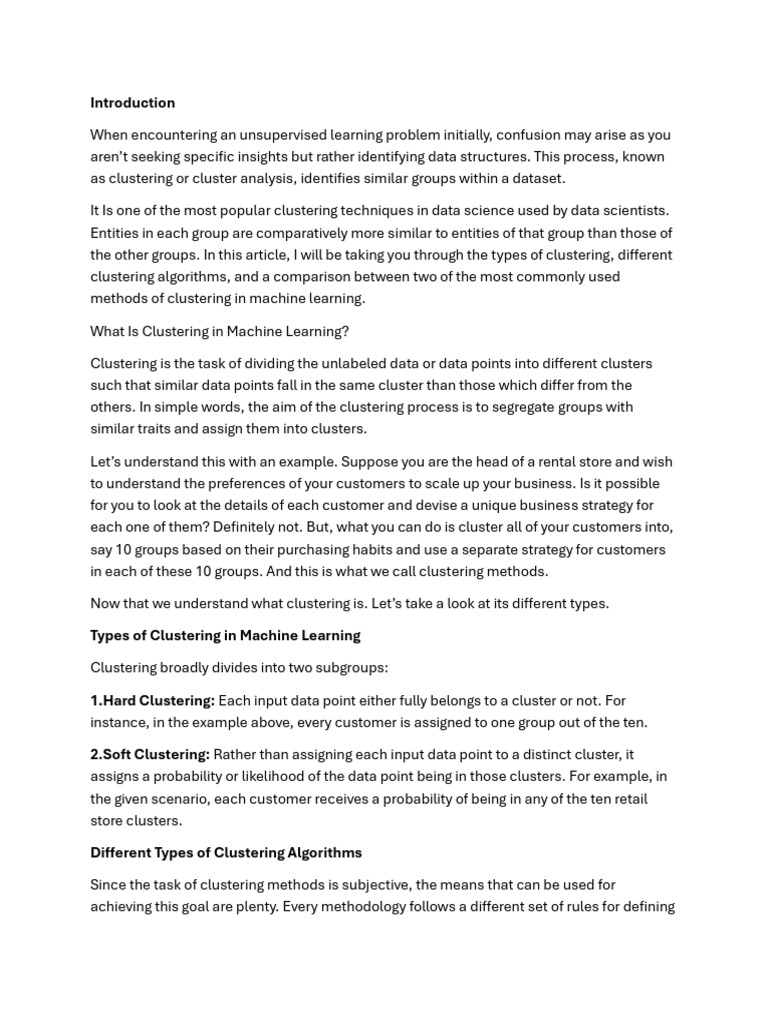 Clustering | PDF | Cluster Analysis | Machine Learning