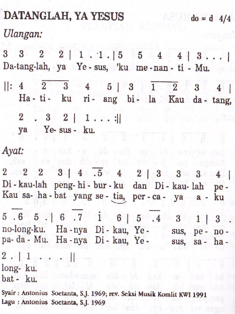 Datanglah Ya Yesus | PDF
