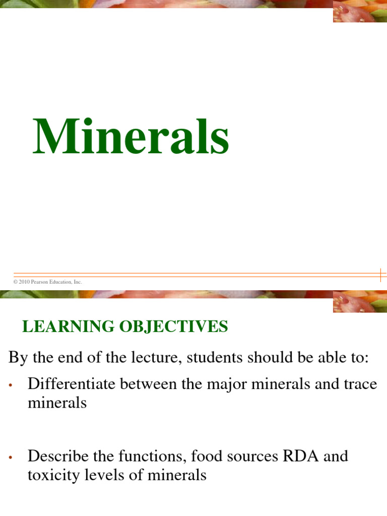 5. Minerals - Major Minerals(Power Point Presentation) | PDF | Salt | Iron