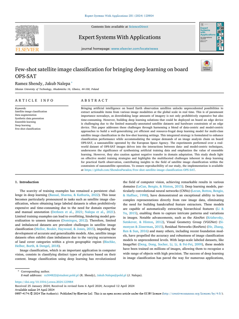 Few-Shot Satellite Image Classification For Bringing Deep Learning On ...