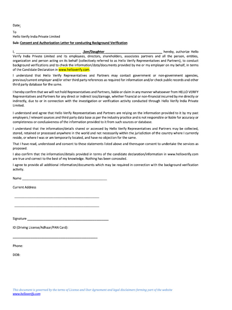 Letter of Authorization | PDF