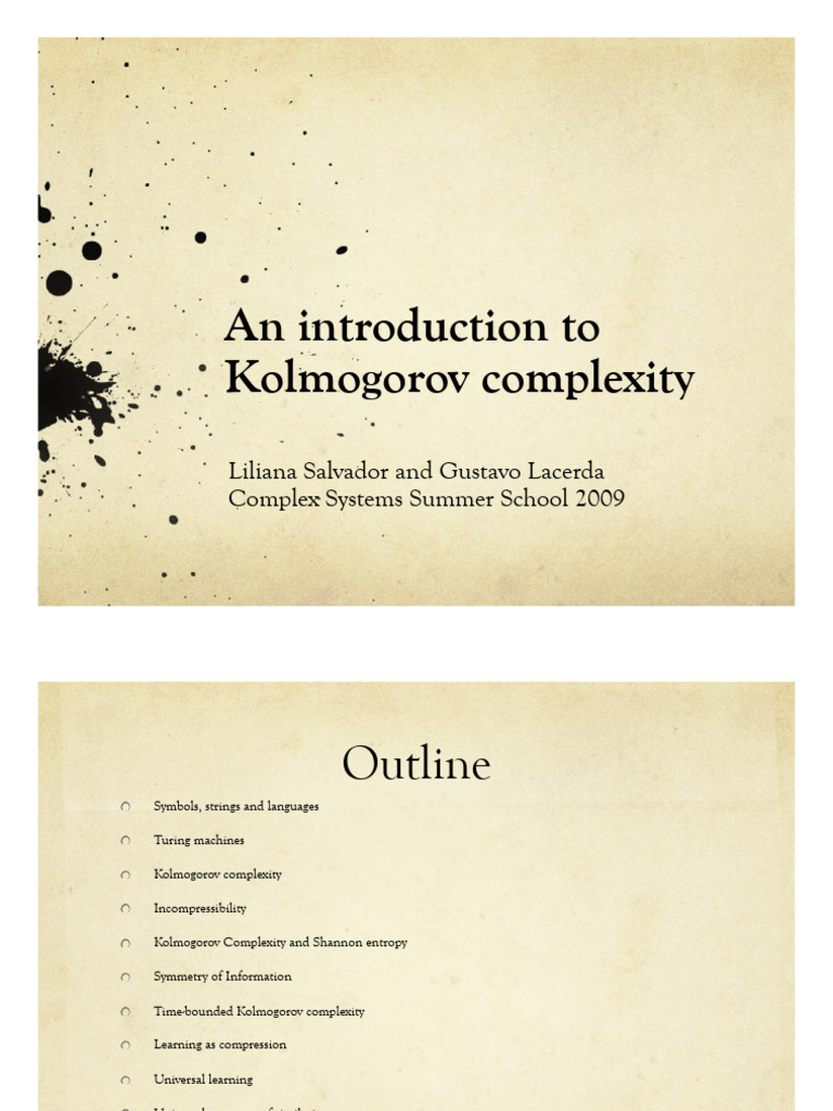 Introduction To Kolmogorov Complexity | PDF | String (Computer Science) | Computing