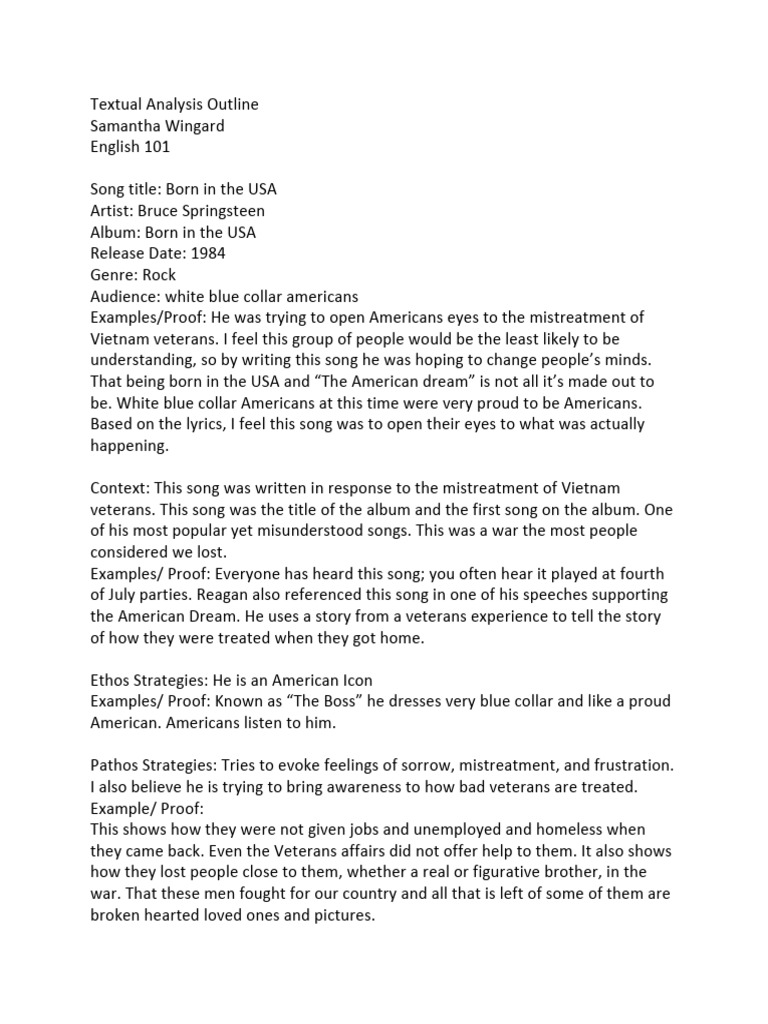 Textual Analysis Outline | PDF