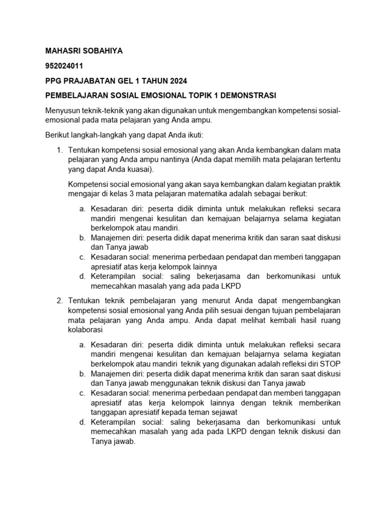 Demonstrasi Pse Topik 1 | PDF