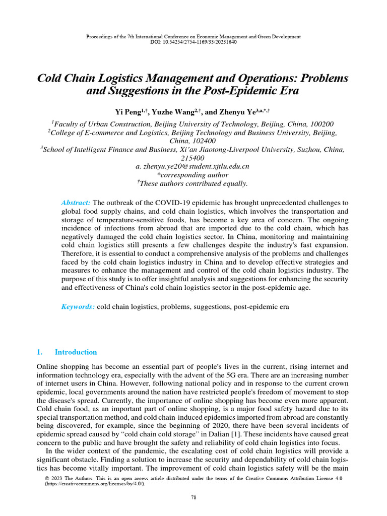 Cold Chain Logistics Management and Operations Pro | PDF | Logistics | Warehouse