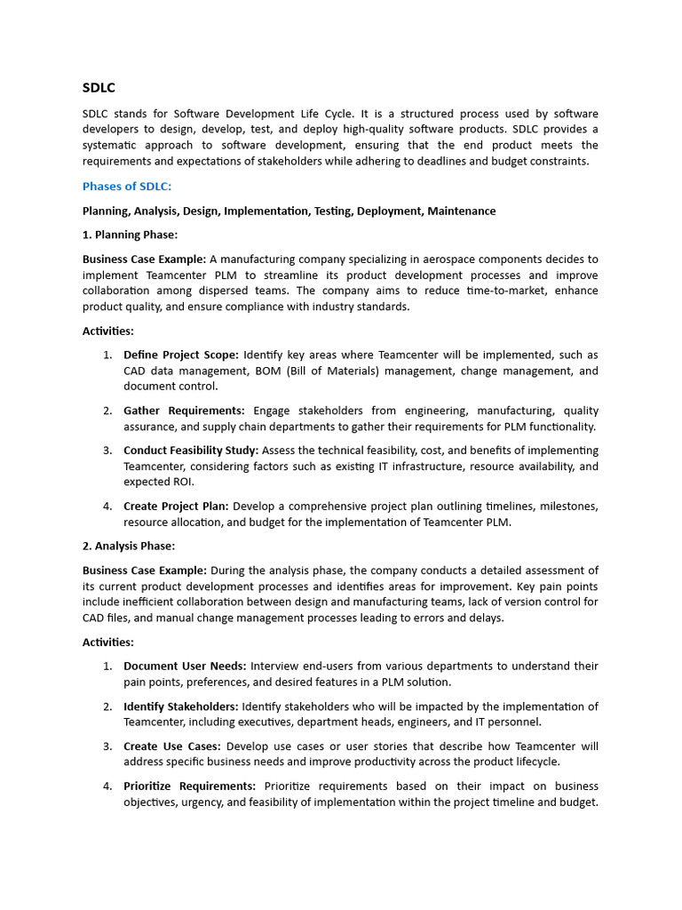 SDLC | PDF | Scrum (Software Development) | Software Development Process