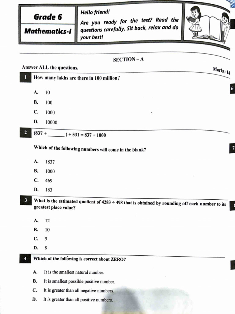 Grdae 6 Math - 1 Midterm 23-24 | PDF | Algebra | Mathematical Objects