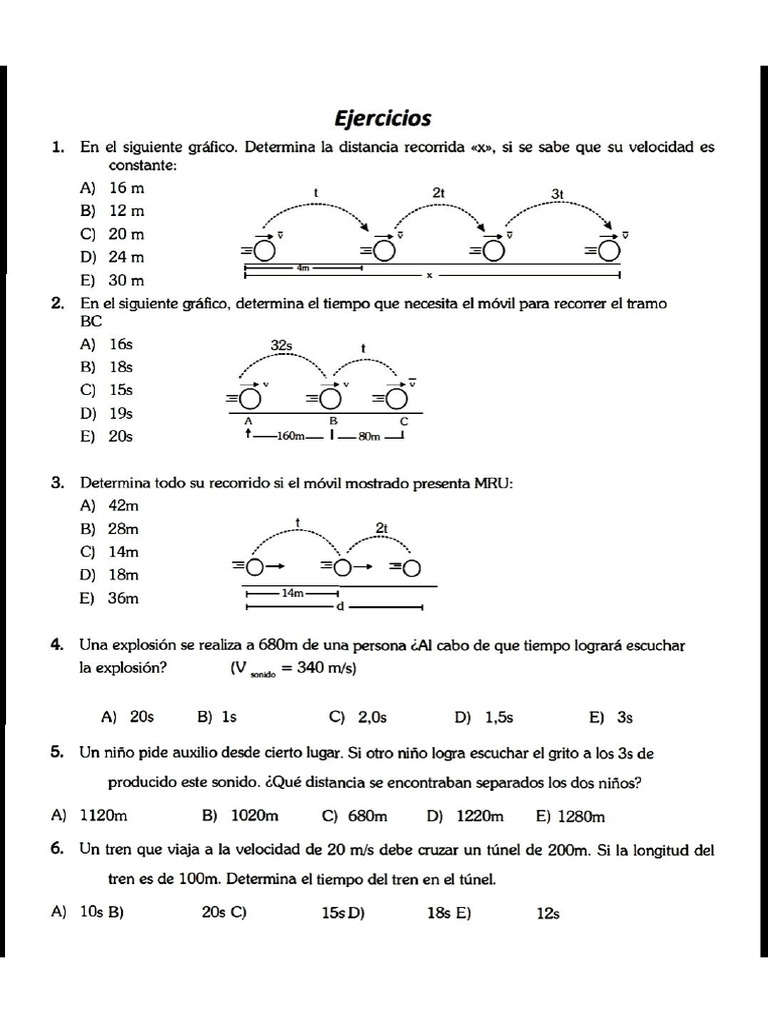 Repaso de MRU y MRUV | PDF