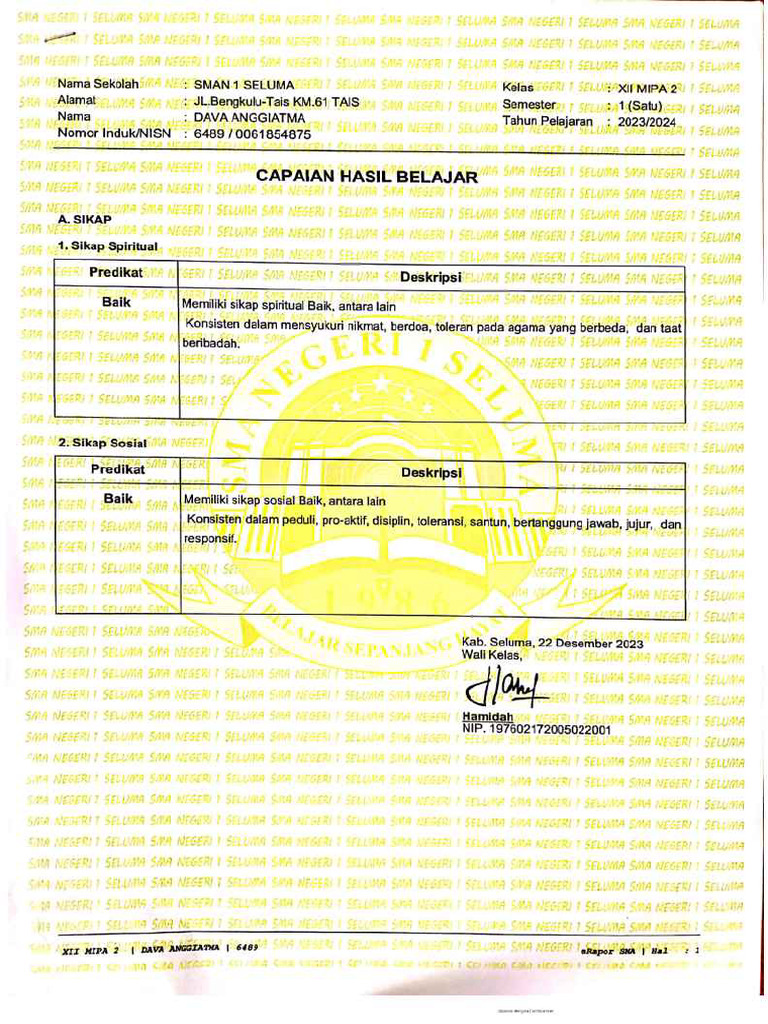 Dava_XII_SEM 1 | PDF
