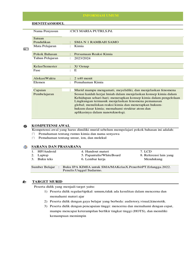 MODUL AJAR OBSERVASI (DIFERENSIASI) Fix | PDF