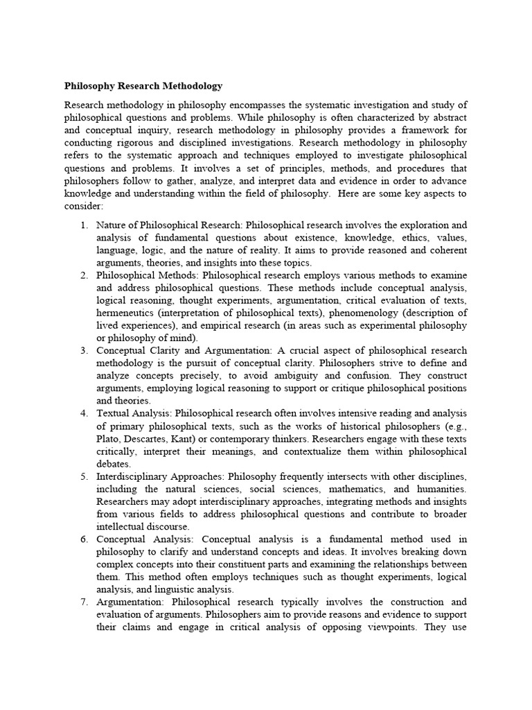 Philosophy Research Methodology Guide | PDF | Methodology | Citation
