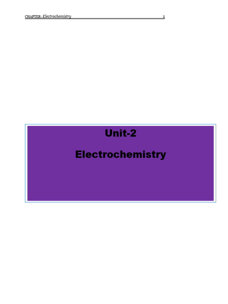 UNIT 2 Notes | PDF | Electrochemistry | Anode