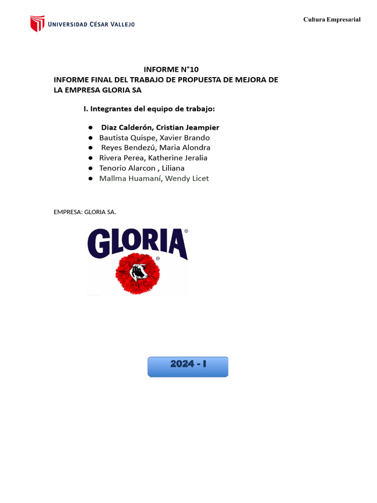 Formato de Informe Final | PDF | Marketing | Calidad (comercial)