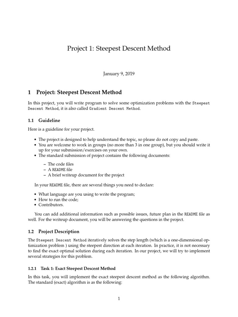 Project 1 | PDF | Mathematical Optimization | Mathematical Analysis