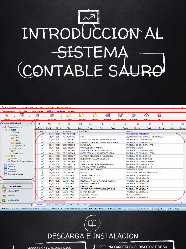 1 PRESENTACION PROGRAMA CONTABLE SAURO | PDF | Contabilidad | Software antivirus