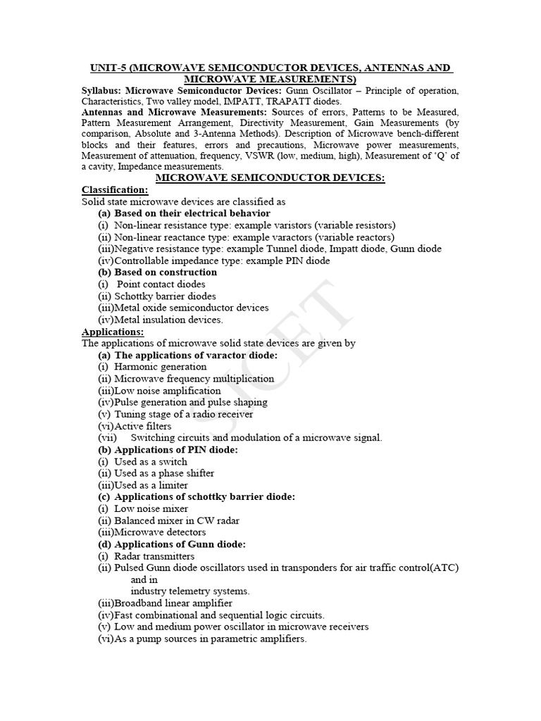 Unit 5 03032023 Lecture Notes On Antennas And Microwave Engineering 3 2 Ece R20 Jntua 230 