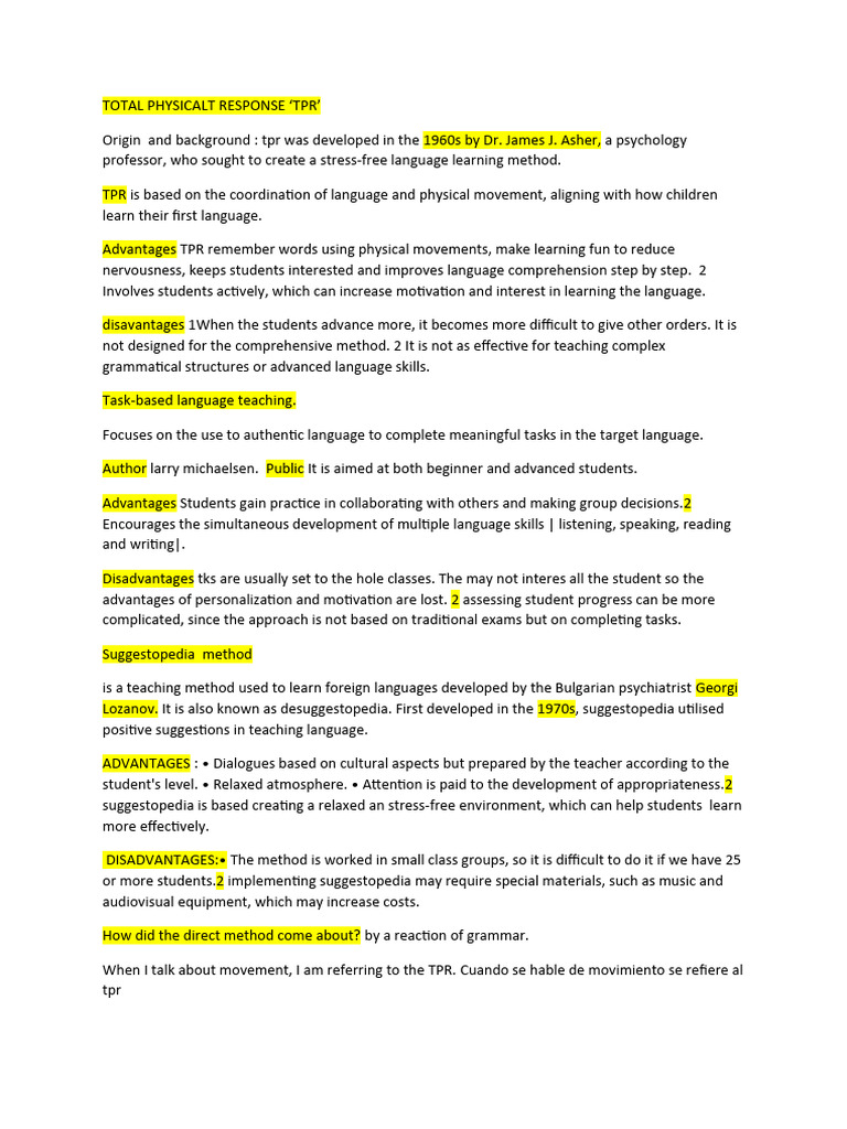 Language Teaching Methods Overview | PDF | Applied Psychology | Teaching