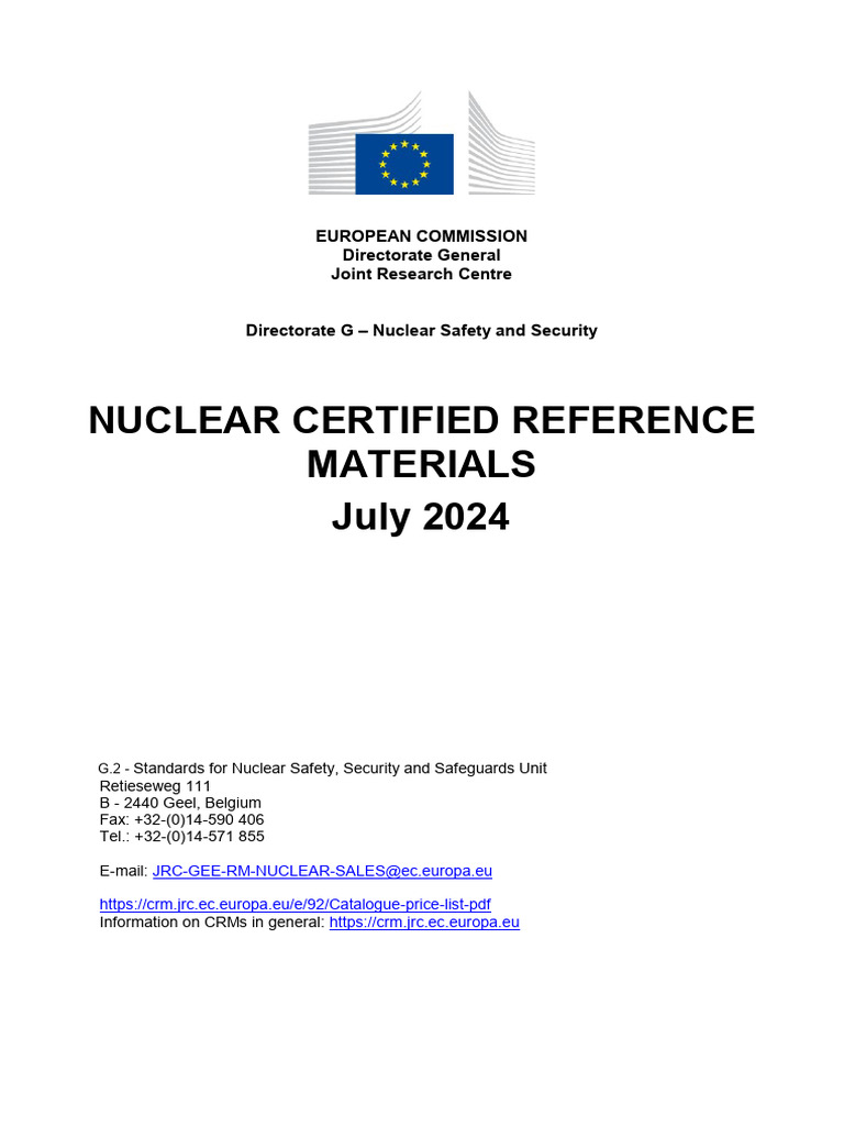 Nuclear Reference Materials 2024 | PDF | Uranium | Plutonium