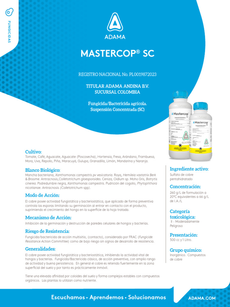 FICHA TECNICA MASTERCOP v-022024 | PDF | Agua