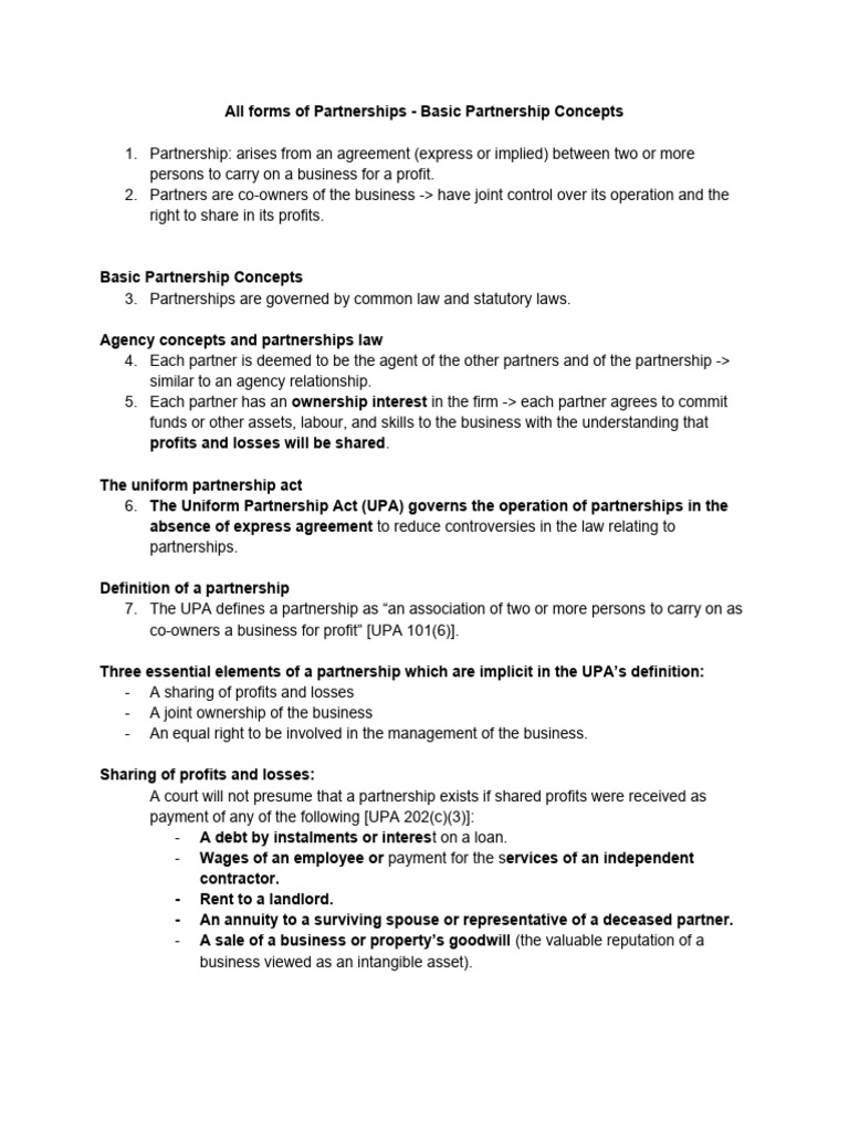 Understanding Partnership Basics | PDF | Partnership | Business