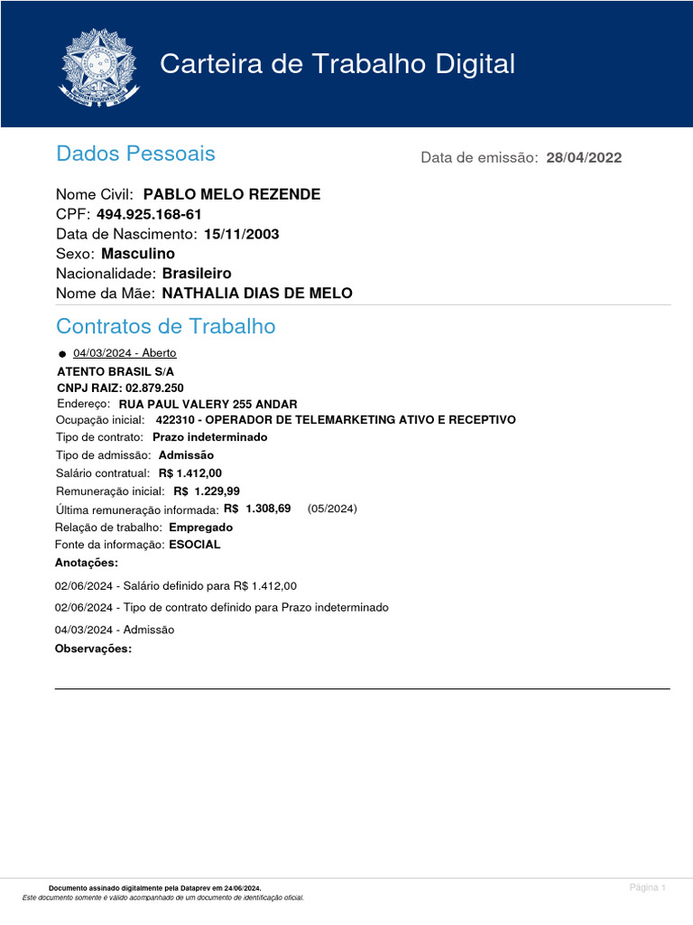 Carteira de Trabalho Digital | PDF | Business