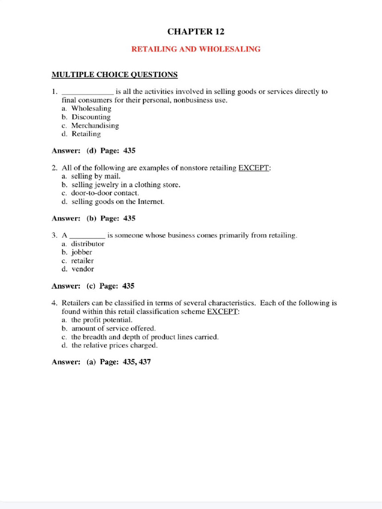 CHP13 Retailing and Wholesaling | PDF