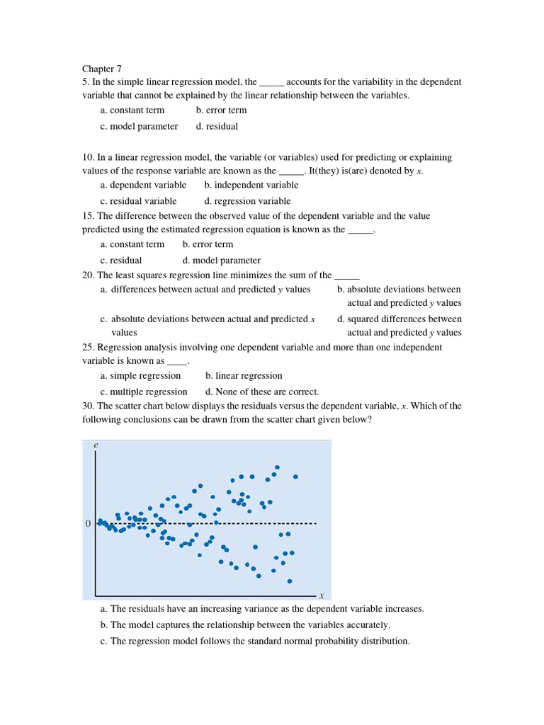 Chapter 7 | PDF | Regression Analysis | Errors And Residuals