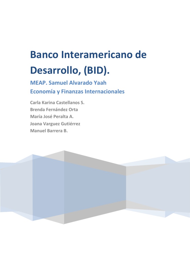 Qué Es El BID | PDF | Banco Interamericano de Desarrollo | Economias