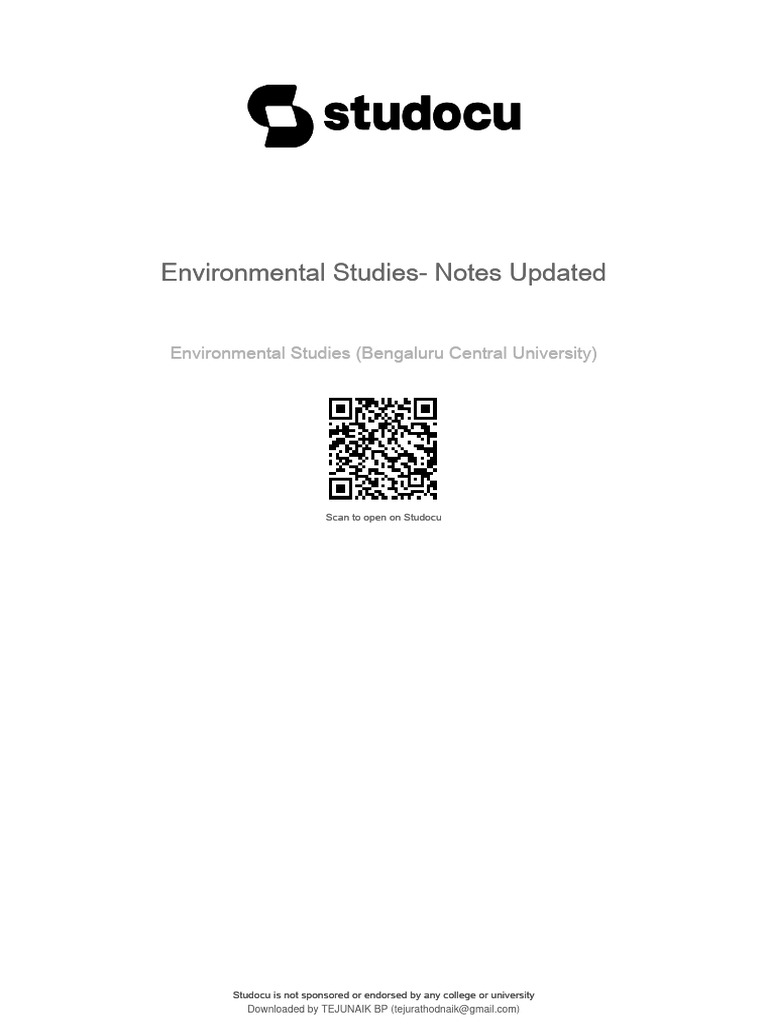 Environmental Studies Syllabus Notes | PDF | Biodiversity | Ecosystem