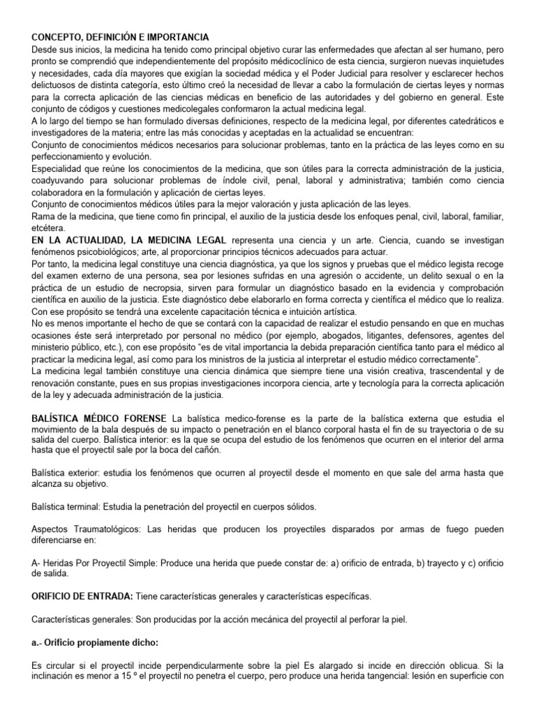 CONCEPTO | PDF | Balística | Jurisprudencia médica