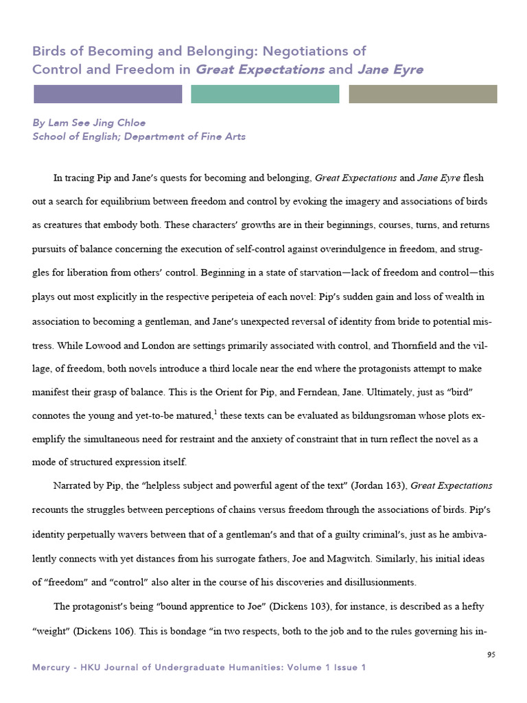 Birds of Becoming and Belonging Negotiat | PDF | Great Expectations