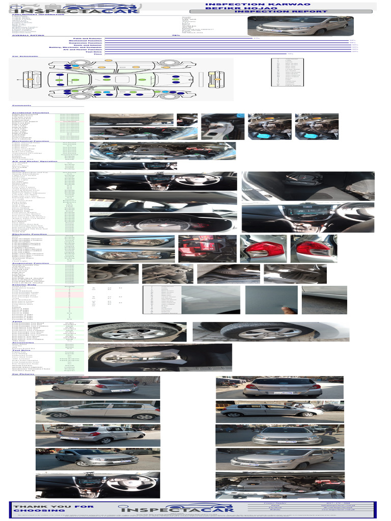 INSPECTACAR Vehicle Inspection Report - Sample 1 | PDF | Headlamp ...