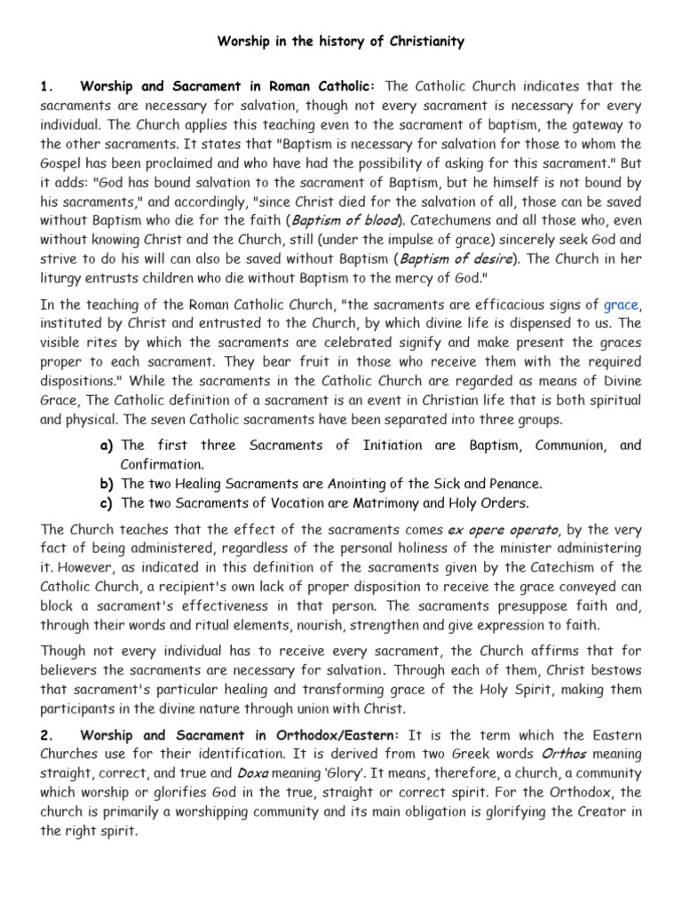 worship | PDF | Sacraments | Eucharist