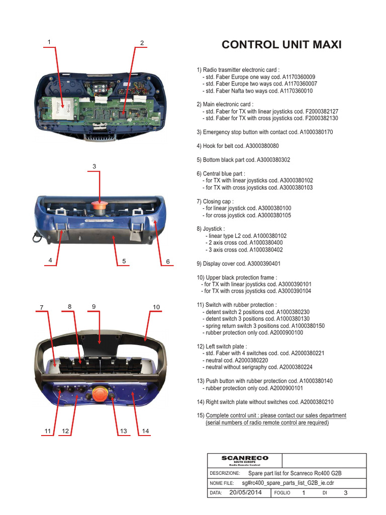 Scanreco RC400 - Spare - Parts - List - G2B | PDF | Electrical ...