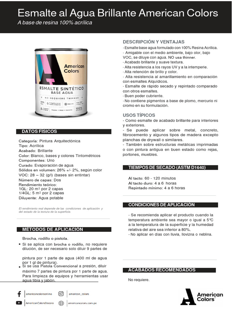 American Colors Esmalte Al Agua | PDF | Pintar | Agua