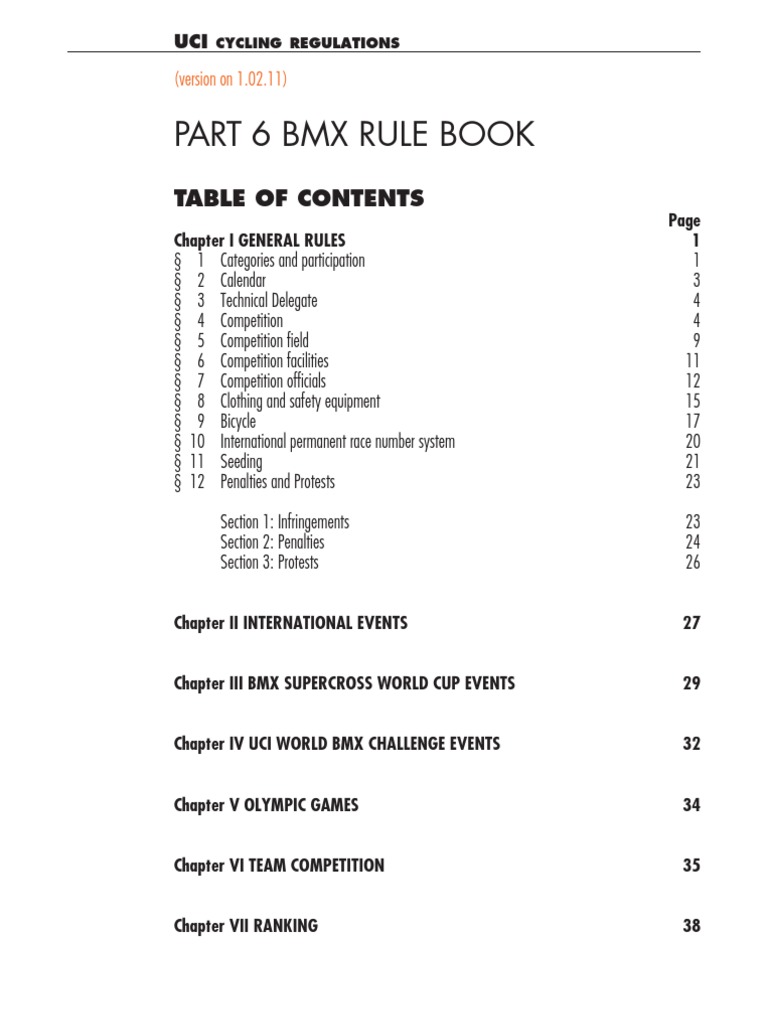 BMX Competition Regulations Overview | PDF | Tire | Human Powered Vehicles