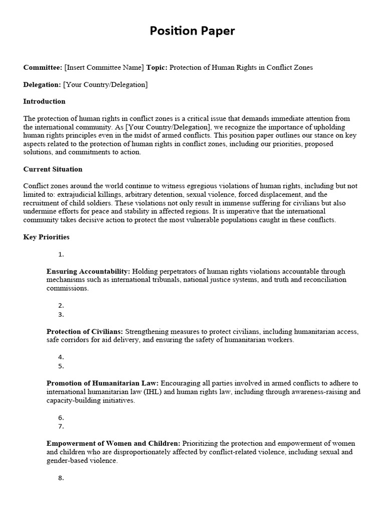 Position Paper | Download Free PDF | Peacebuilding | Human Rights
