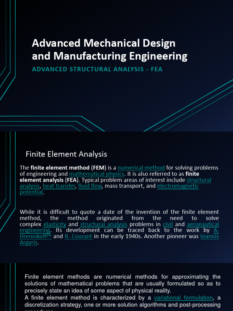 02-Advanced Mechanical Design and Manufacturing Engineering - Fea | PDF ...