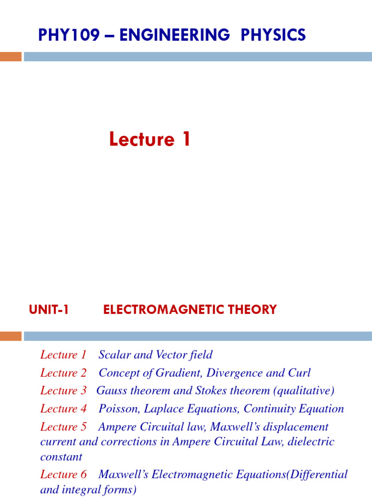 Unit1 Complete | PDF | Euclidean Vector | Divergence