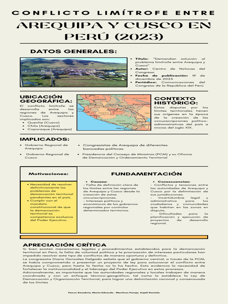 Conflicto Limítrofe Entre Arequipa y Cusco en Perú (2023) | PDF | Perú ...