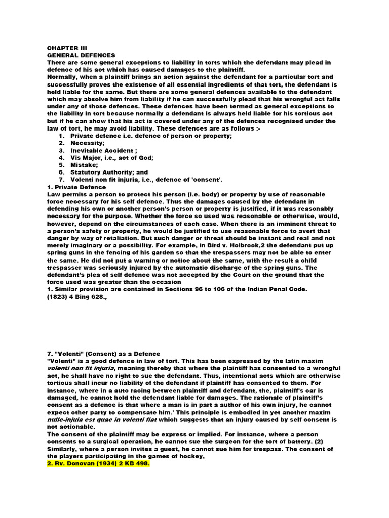 Volenti Non Fit Injuria 3 | PDF | Tort | Negligence