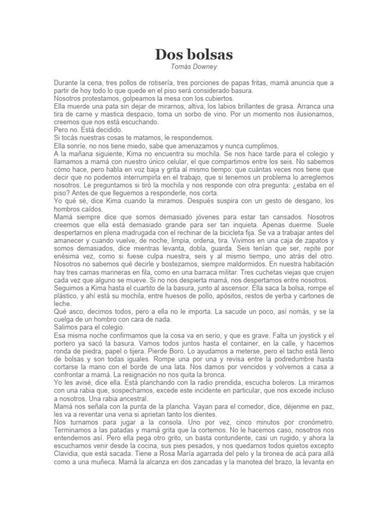 Dos Bolsas Tomás Downey | PDF