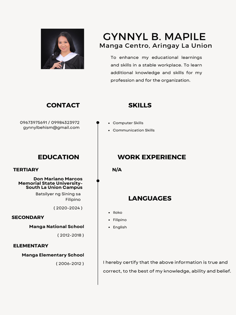 Gynnyl B. Mapile | PDF