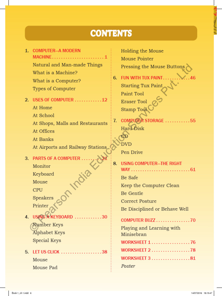 Computer in Action Book 1 Ch1-3 With TOC | PDF | Personal Computers | Desktop Computer