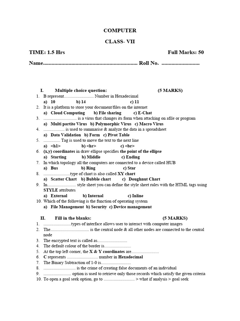Class 7 Finals | PDF | Computer Virus | Computer Engineering