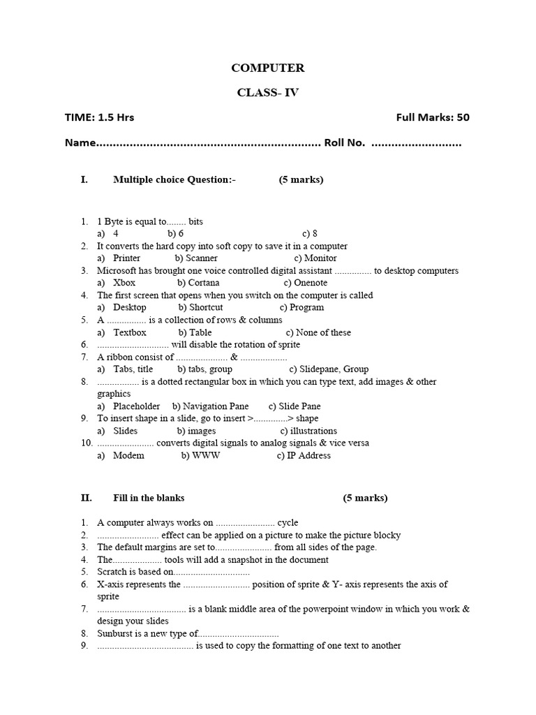 Class 4 Finals | PDF | Computing | Computer Engineering