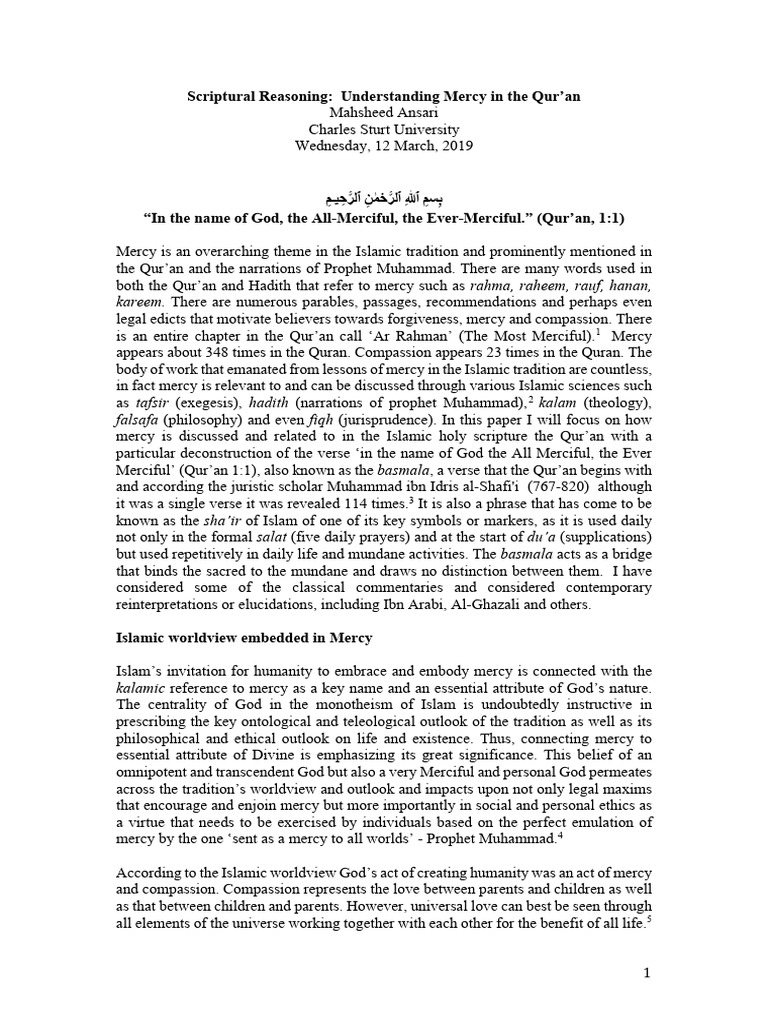 Mercy in the Qur'an: A Deep Dive | PDF | Quran | Islam