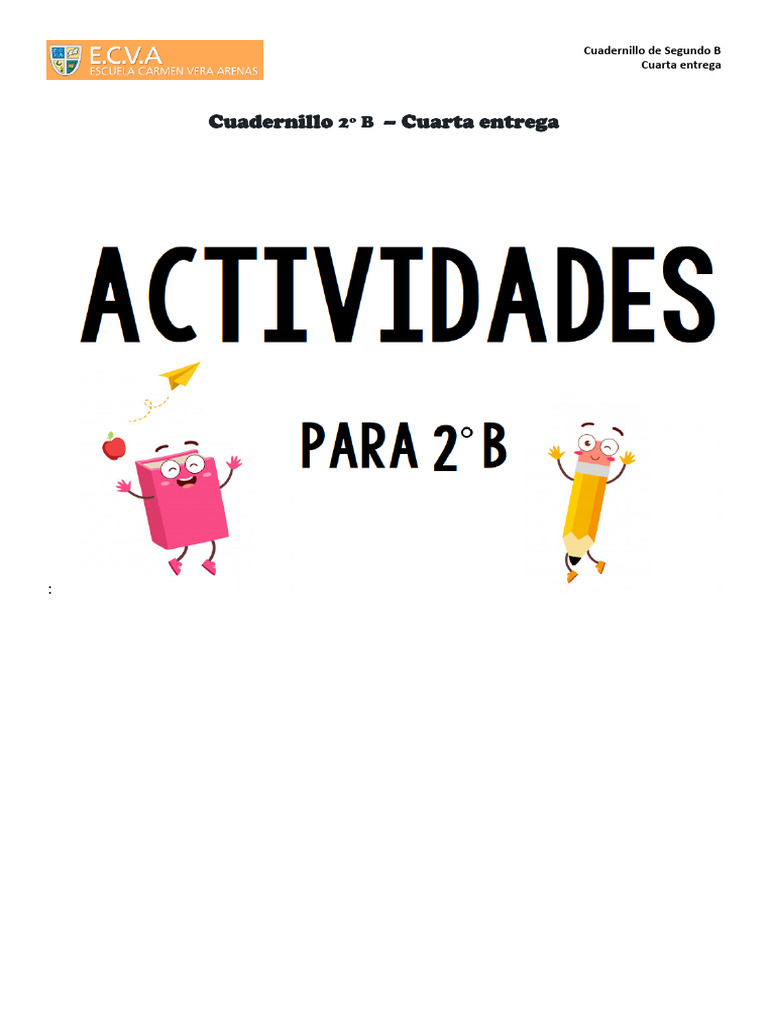 Cuadernillo 2 Grado B Cuarta Parte en PDF | PDF | Escritura