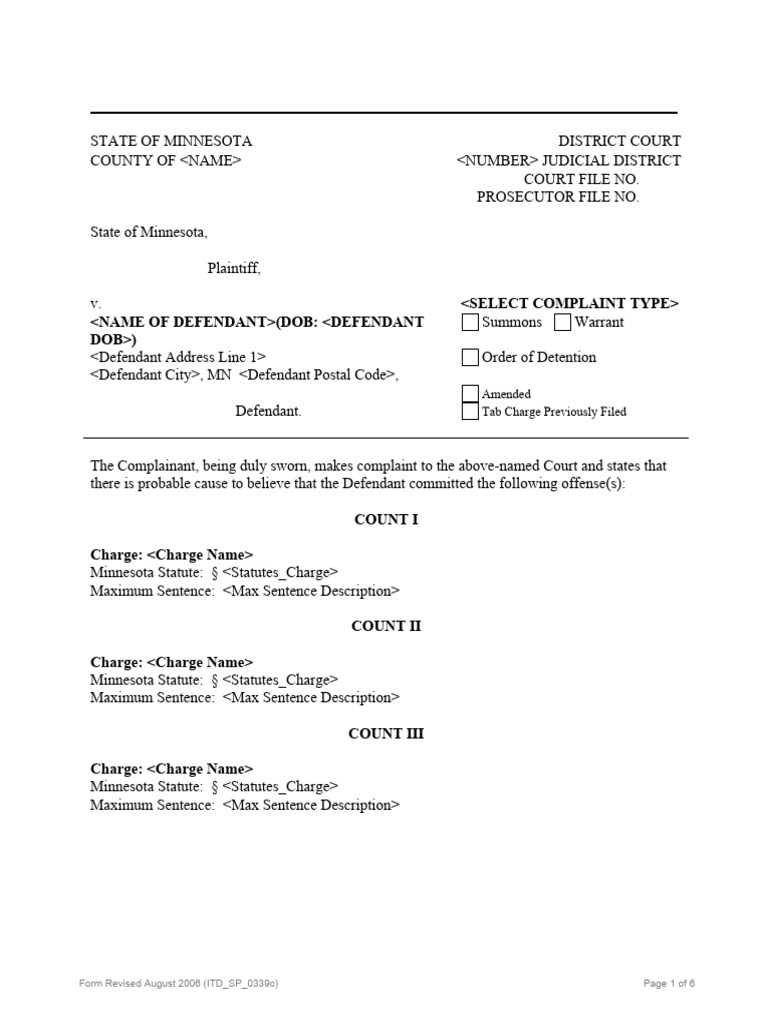 Criminal Complaint (ITD SP 0339c) 3 | Download Free PDF | Legal ...