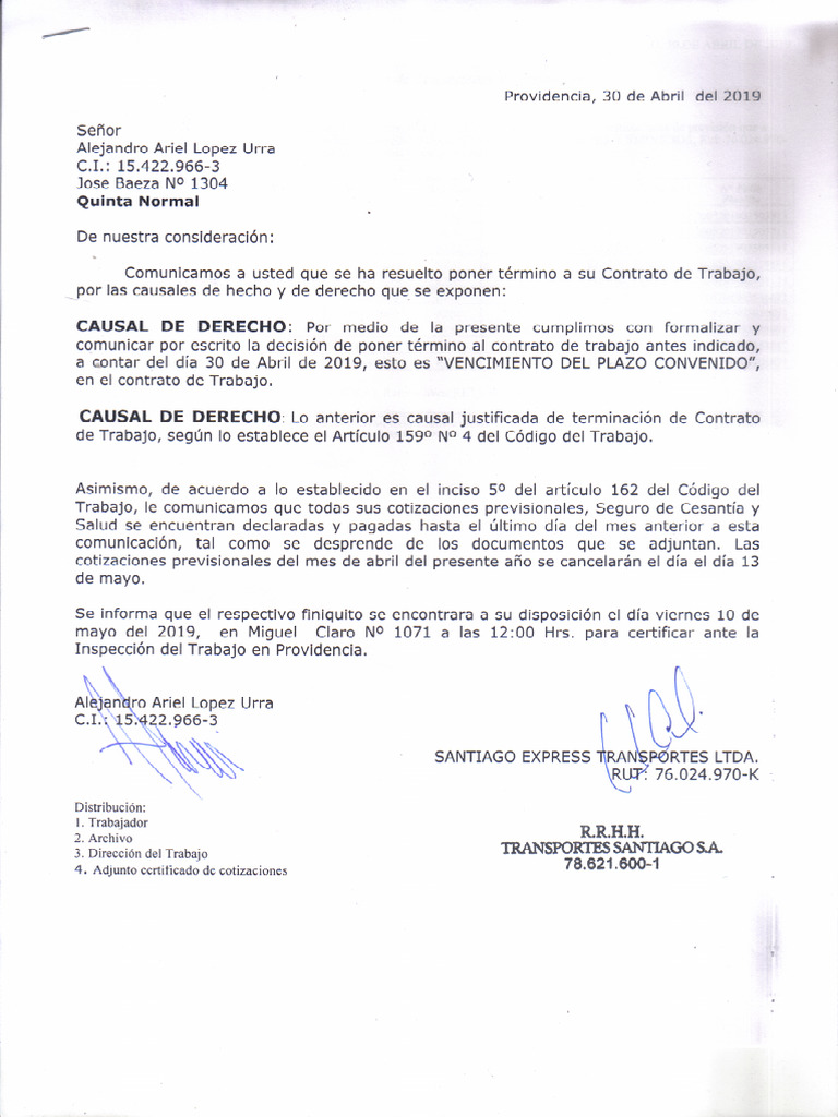 Formato De Carta De Aviso Pdf